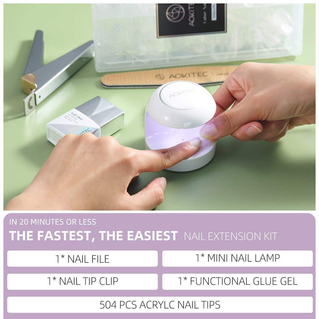 ALMOND NAIL TIP KIT WITH MANICURE TOOLS – Aokitec Store